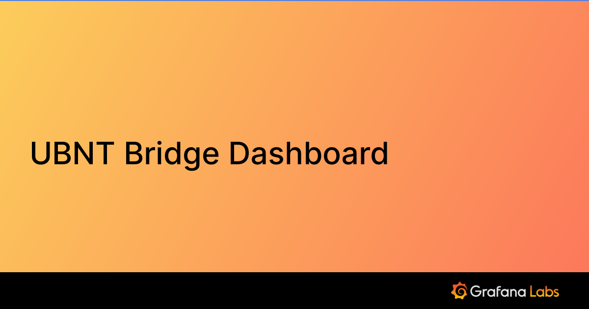 UBNT Bridge Dashboard | Grafana Labs